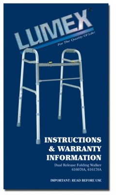 Amazon.com: Lumex Dual-Release Folding Walker, Adult, Aluminum, 300 lb ...