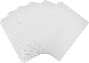 Amazon.com : Transparent Blank Binder Dividers, 6pcs Insertable Clear ...