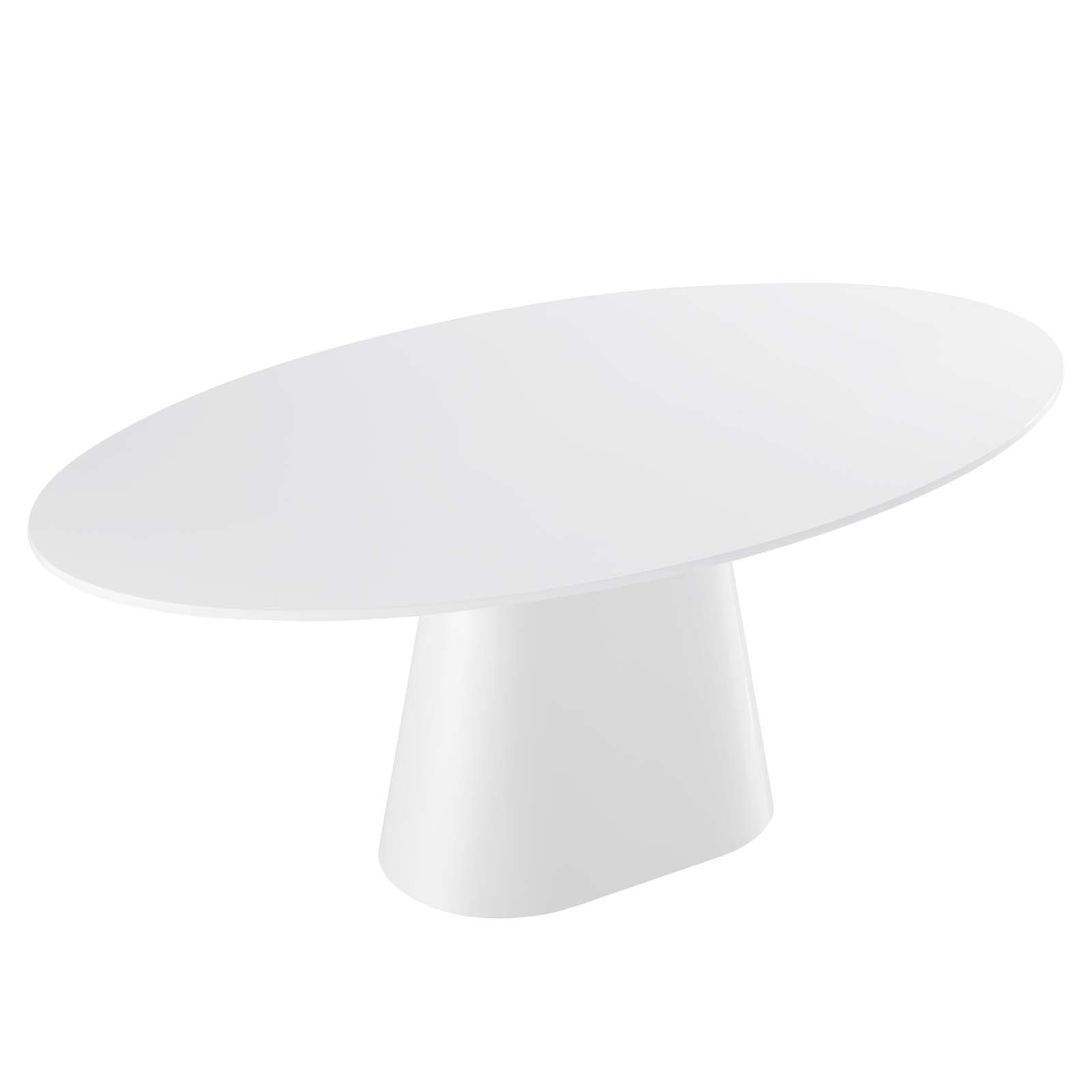 Amazon.com - Modway Provision 75" Oval Dining Table in White - Tables