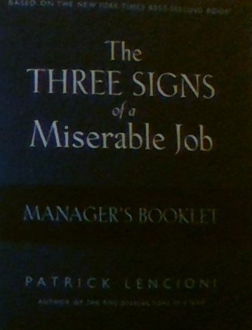 Buy The Three Signs of a Miserable Job Manager′s Booklet Book Online at ...