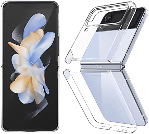 MHtech Samsung Z Flip 4 Case, Clear Hard Back Transparent Shockproof ...