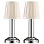 NEWSEE Small Cordless Table Lamp 2 Pack, 11.4" H Fabric Shade Touch ...