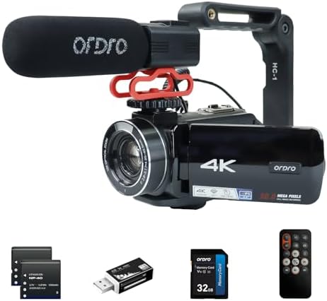 Amazon.com : 4K Video Camera Camcorder Ordro 4K Ultra HD Camcorder w/10X Optical Zoom&120X ...