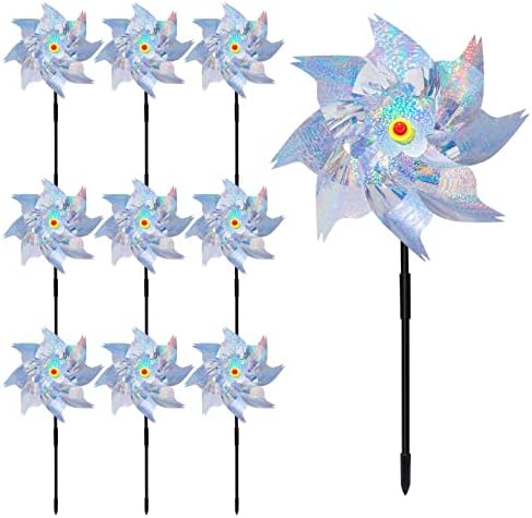 Amazon.com: 10 Pack Reflective Pinwheels Bird Blinder Sparkly Pin Wheel ...