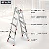 STEALTH Folding Ladder, 13 ft Aluminum Extension Ladder, 300 lbs Load ...