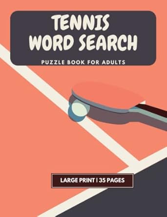 TENNIS WORD SEARCH PUZZLE BOOK FOR ADULTS: TENNIS ACTIVITY BOOK FOR ...