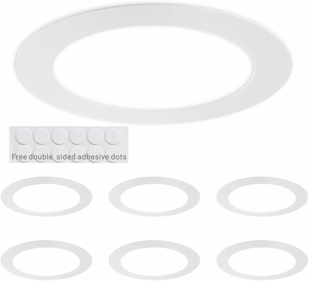 COJSCO 6 Pack Goof Rings for 6 Inch Recessed Lights White Can Light ...