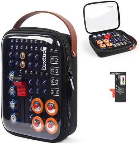 Amazon.com: Luxtude Battery Storage Organizer, Clear Battery Organizer ...