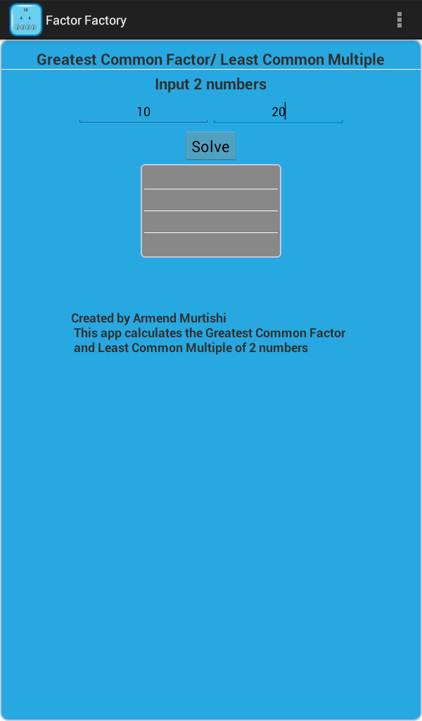 Factor Factory - App on Amazon Appstore