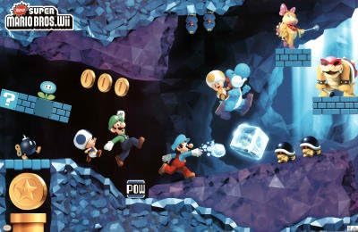 Amazon.com: Nintendo Super Mario Bros Wii Cave Video Game Poster Print ...