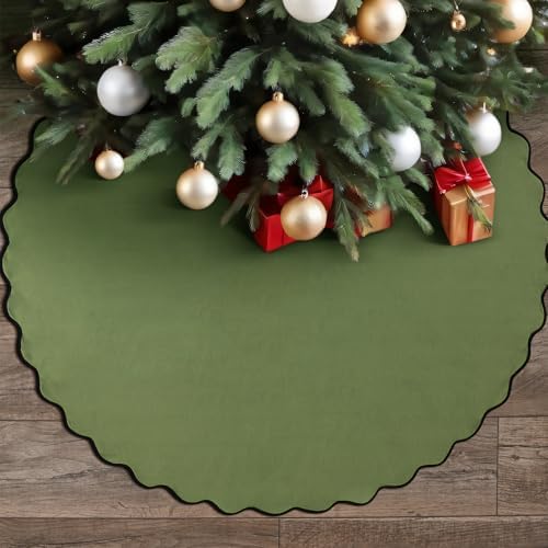 Amazon.com: VioraWhite Christmas Green Tree Skirt 48 Inches Neutral ...