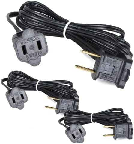 Amazon.com: Leymays Black Extension Cord 6 FT - 2 Prong Outdoor ...