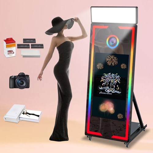 Amazon.com: Magic Mirror Photo Booth, 65’’ Mirror Photo Booth, 43 ...