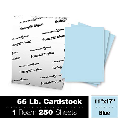 Springhill 11” x 17” Blue Colored Cardstock Paper, 67lb Vellum Bristol ...