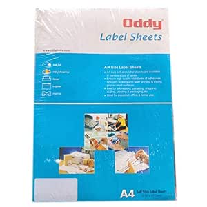 Oddy 12 Label Sheets A4 Size (100 Sheets, Pack of 1) : Amazon.in ...