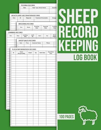 Sheep Record Keeping Log Book: Track Flock Info, Feeding, Health ...