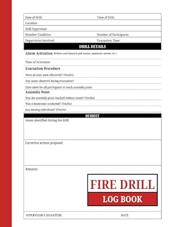Fire Drill Log Book: Amazon.co.uk: Blackburn Press, Laila: Books