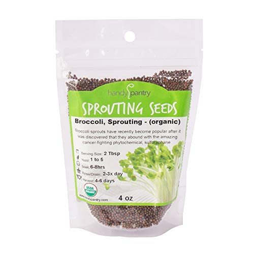 Complete Organic Broccoli Sprout Growing Kit - Includes Quart Mason Jar ...