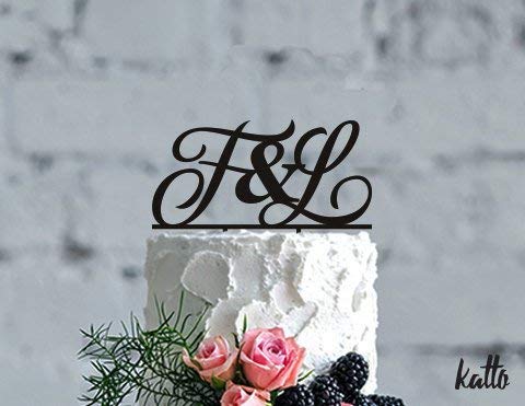 Initial Cake Topper Rustic Cake Topper Monogram Cake Topper Wooden ...