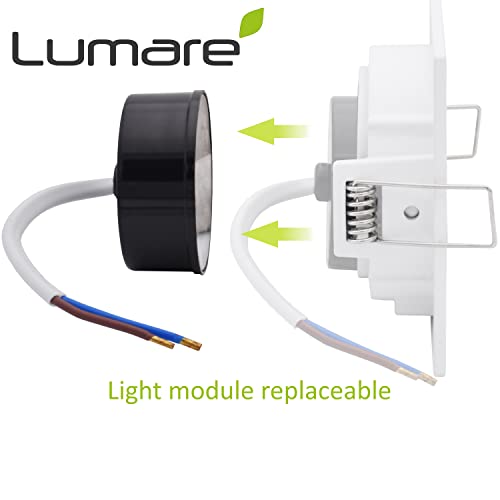 6 x Lumare LED Recessed Spotlights, Dimmable, 4 W, 400 Lumens, IP44, 27 ...