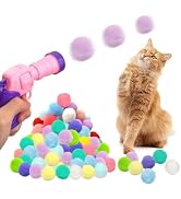 Amazon.com : Yisquar Cat Ball Launcher Toy with 80Pcs Pom-Poms Balls ...