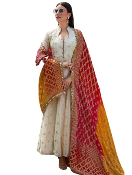 Buy Pookie Collection Latest Designed Gown and Dupatta Set Viscose ...