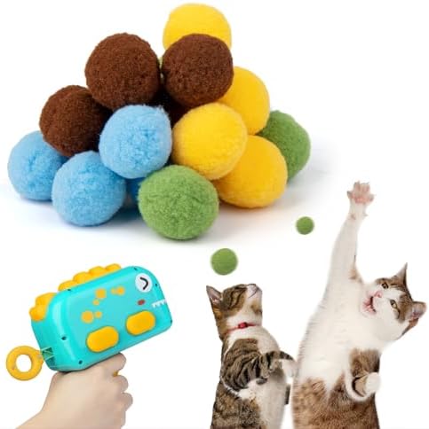 Amazon.com : Pet2U 2 Cat Toy Gun Launcher with 110 Balls, 1.2" Plush ...