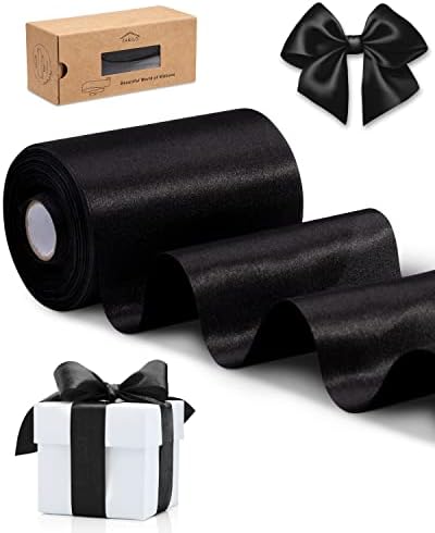 FAKILO Red Satin Ribbon 4 Inch x 22 yd Wide Thick Ribbon for A Grand ...