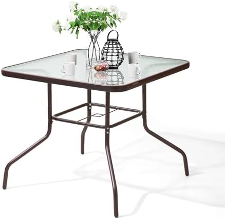 Amazon.com: HAPPYGRILL Outdoor Side Table Square Patio End Table with ...