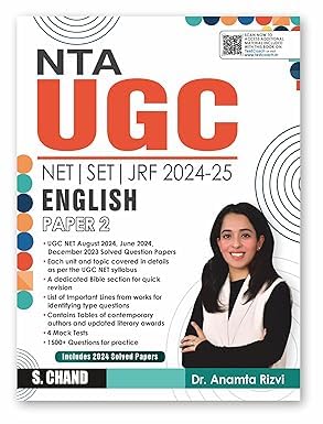 S Chand NTA UGC NET Paper 2 English Literature Book 2025 NTA UGC NET/SET/JRF | PYQ Previous Year ...