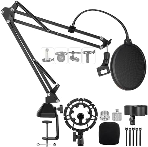 Amazon.com: Microphone Stand for Blue Yeti Upgraded Mic Boom Arm Desk ...