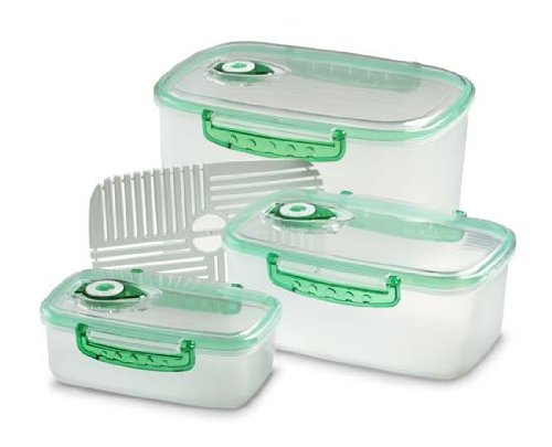 Buy FreshVac Plus FV352c Set-of-3 Rectangular-Shaped Vacuum Food ...