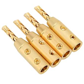 Wedinard Dpofirs 4 Pcs Banana Plugs, BFA Brass Gold Plated Banana Plugs ...