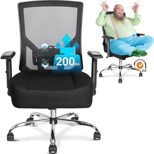 MELOKEA Ergonomic Office Chair 200kg 440LBS for Heavy People, Extra ...