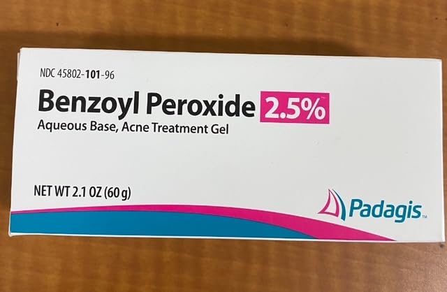 Amazon.com: Generic Benzoyl Peroxide 2.5% Acne GEL Aqueous 2.1oz (60 gm ...
