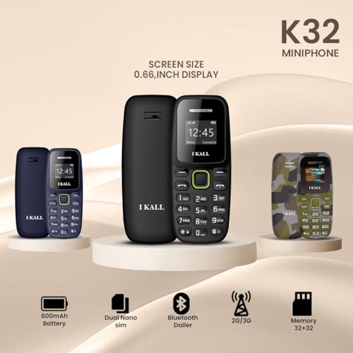 IKALL K32 Keypad Mobile (0.66-Inch Display, Dual SIM, 800mAh Battery ...