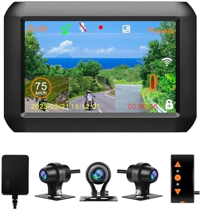 Amazon.com: VSYSTO WiFi Motorcycle Dash Cam, 4'' Screen Motorbike Rear ...