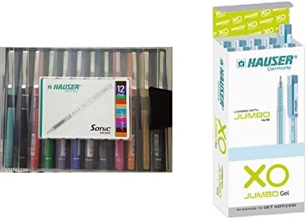 Hauser Sonic Multicolor Gel Pen With Hard Box Case | 0.5 mm Tip Size ...