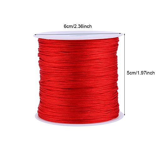 Cikonielf Satin Cord Crafts Nylon Chinese Knot Cord Rattail Macrame ...