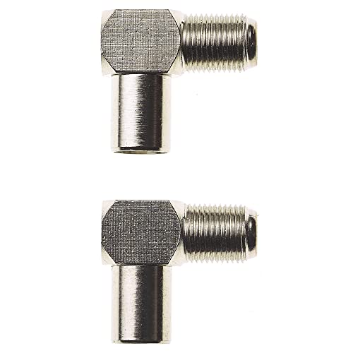 Coax Cable Right Angle Connector, Pack of 2-75 Ohm F Type 90 Degree ...