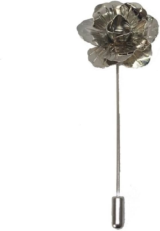 Silver Handmade Metal Flower/Rose Lapel Pin, Buttonhole, Corsage ...
