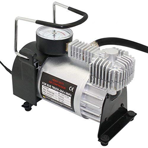 AXEVU Heavy Duty Metal Air Compressor with Pressure Gauge 12V DC ...