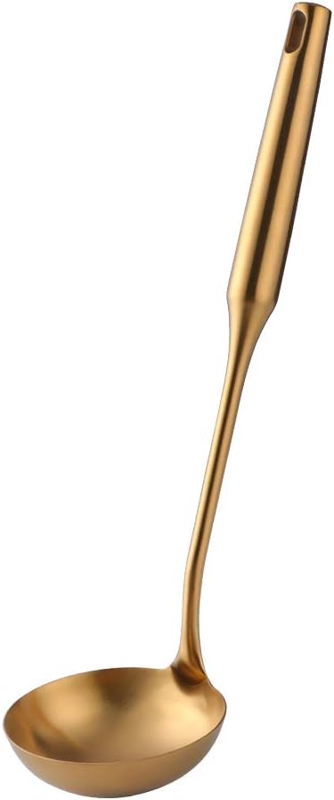 Amazon.com: Soup Ladle,13.38inch Gold 18/8(304) Stainless steel Long ...