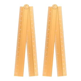 HARFINGTON 2pcs Folding Straight Ruler 30cm Metric Aluminum Alloy ...