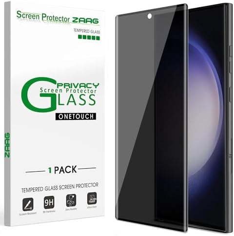 ZAAG® (1Pack Privacy Tempered Glass for Samsung S23 Ultra| Curved UV ...