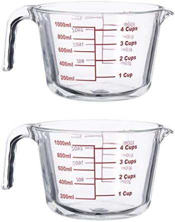 Buy PUREFIT Glass Measuring Cup/Mug/Jar for Kitchen Ingredients, Microwave, Diswasher Oven ...