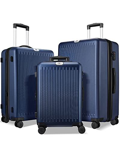 Amazon.com | 3 Piece Luggage Sets Expandable, Hardshell Travel Suitcase ...