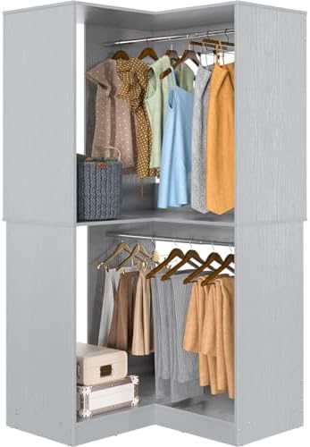 Amazon.com: Armocity Corner Closet System, 32 Inches Wide Wood Corner ...