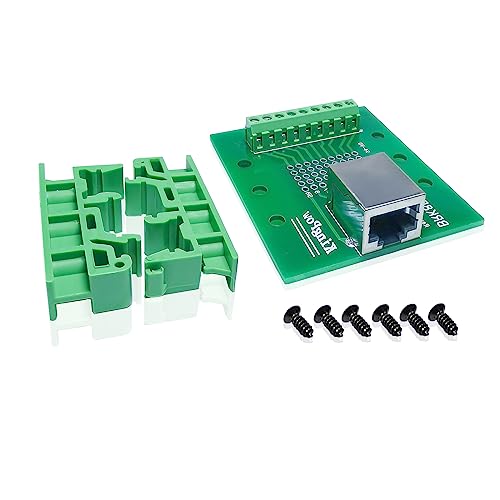 iYueMps RJ45 / 8P8C to Screw Terminal Breakout Board with DIN rail ...
