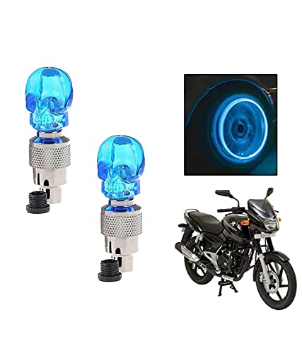 Speedwav Blue Skull Bike Tyre LED Motion Sensor Set Of 2-Bajaj Pulsar ...